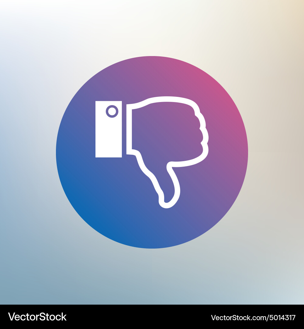 Dislike sign icon hand finger down symbol Vector Image