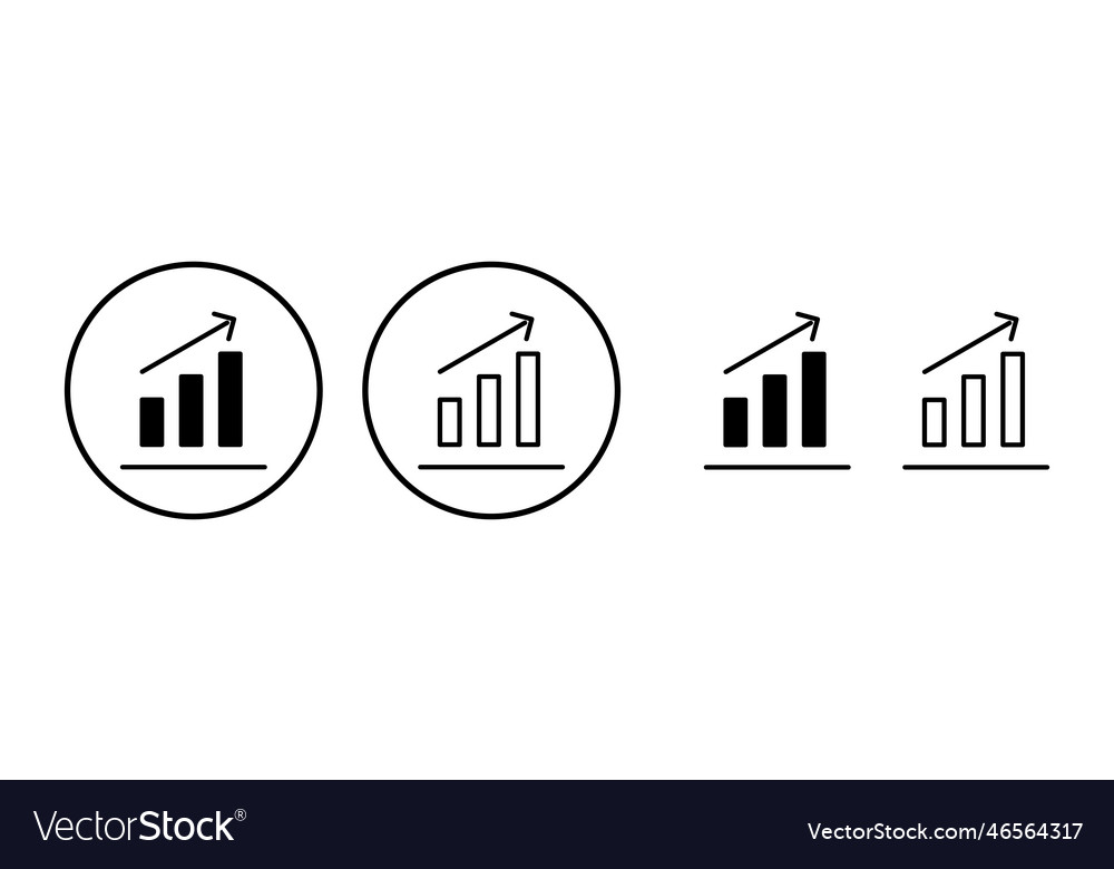 Growing graph icon chart icon graph icon Vector Image
