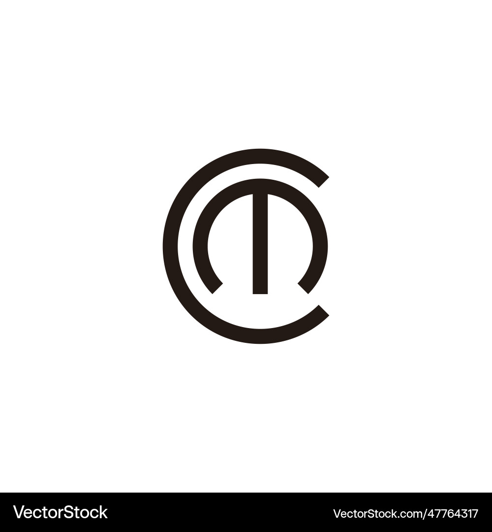 Letter cm circle geometric symbol simple logo Vector Image