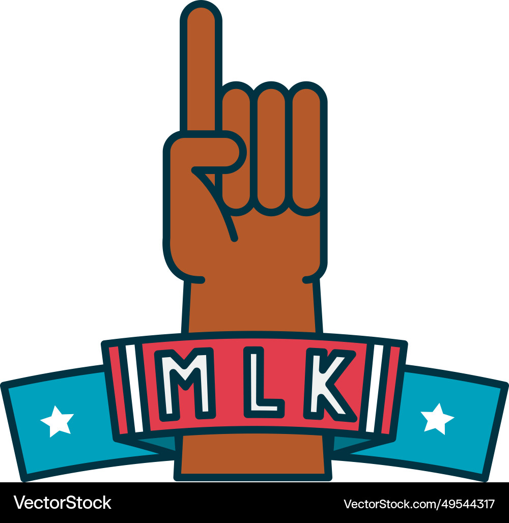 Martin luther king day hand Royalty Free Vector Image