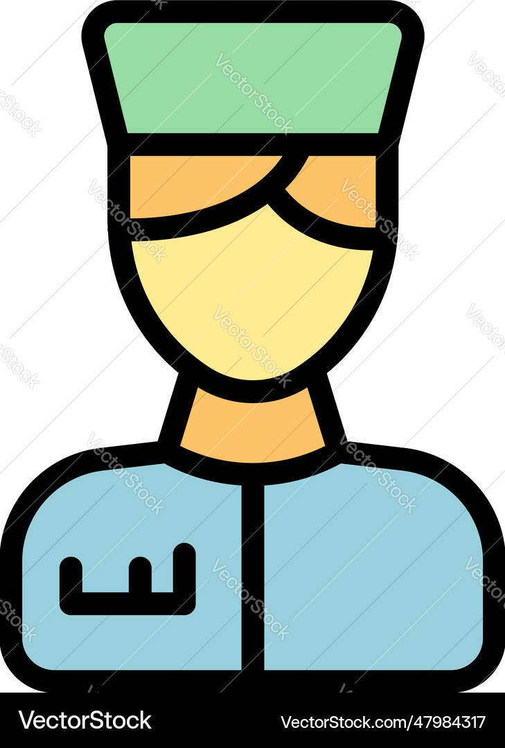 Medical nurse icon flat Royalty Free Vector Image