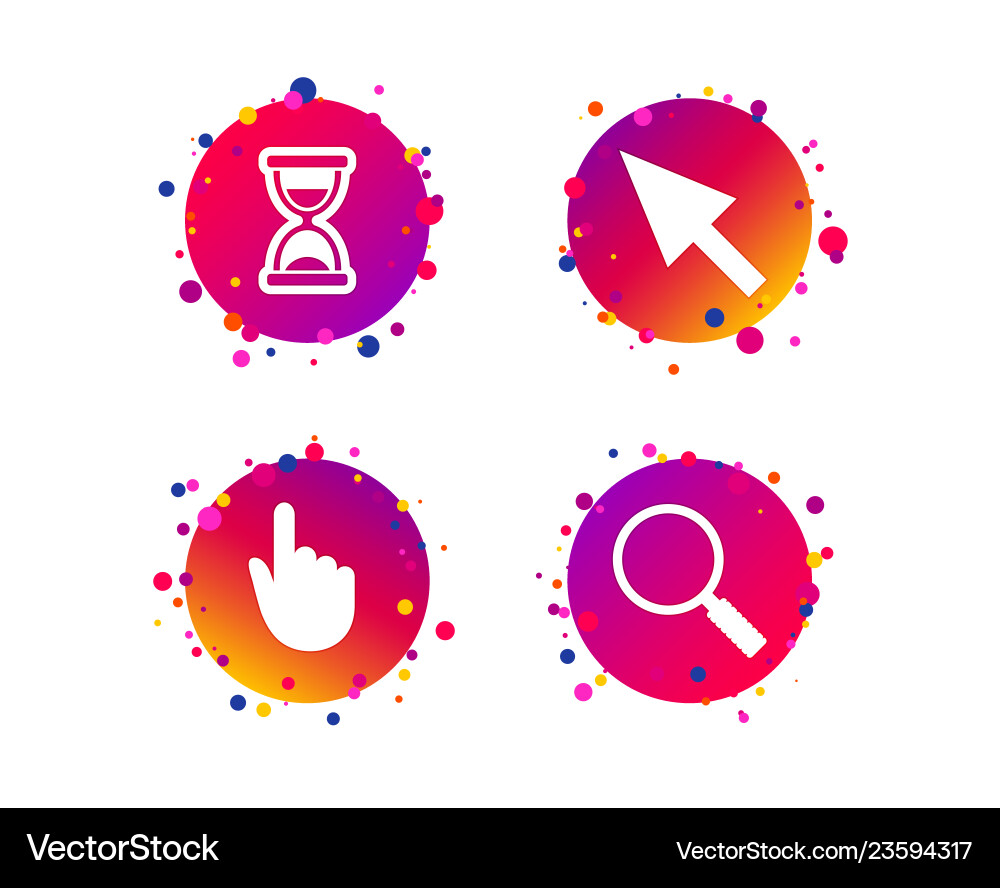 Mouse cursor icon hourglass magnifier glass Vector Image