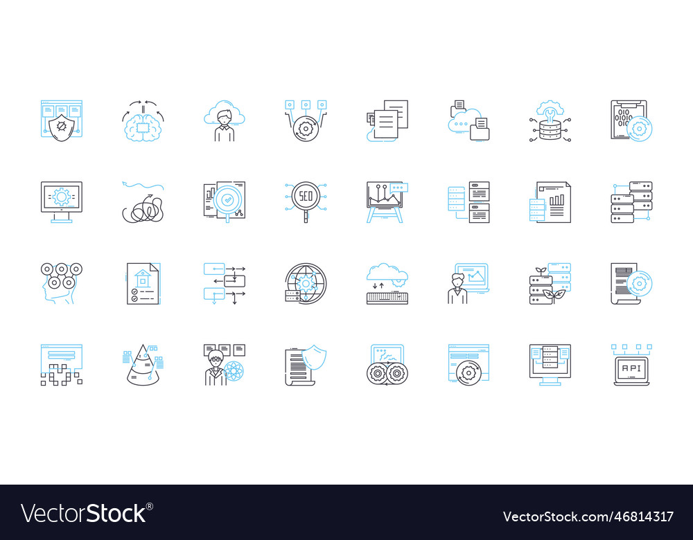 Performance evaluation linear icons set metrics Vector Image Performance evaluation linear icons set metrics Vector Image