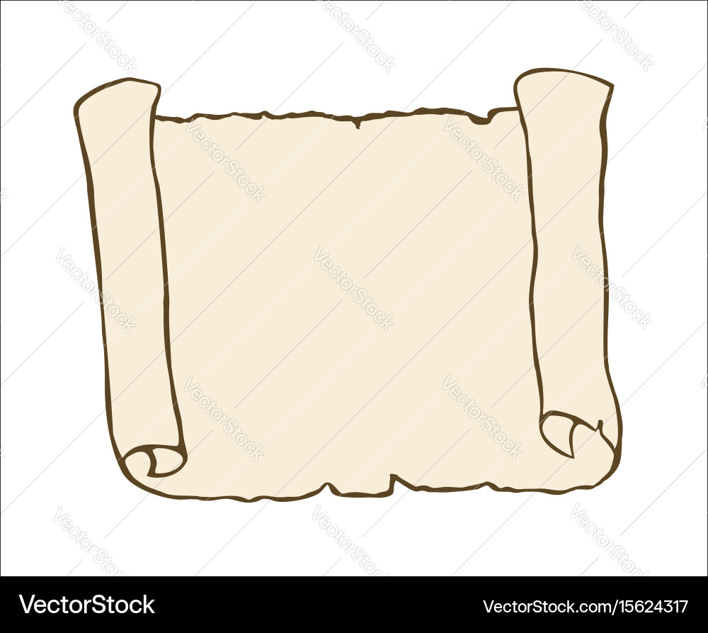 Sketch of ancient scroll isolated on white Vector Image