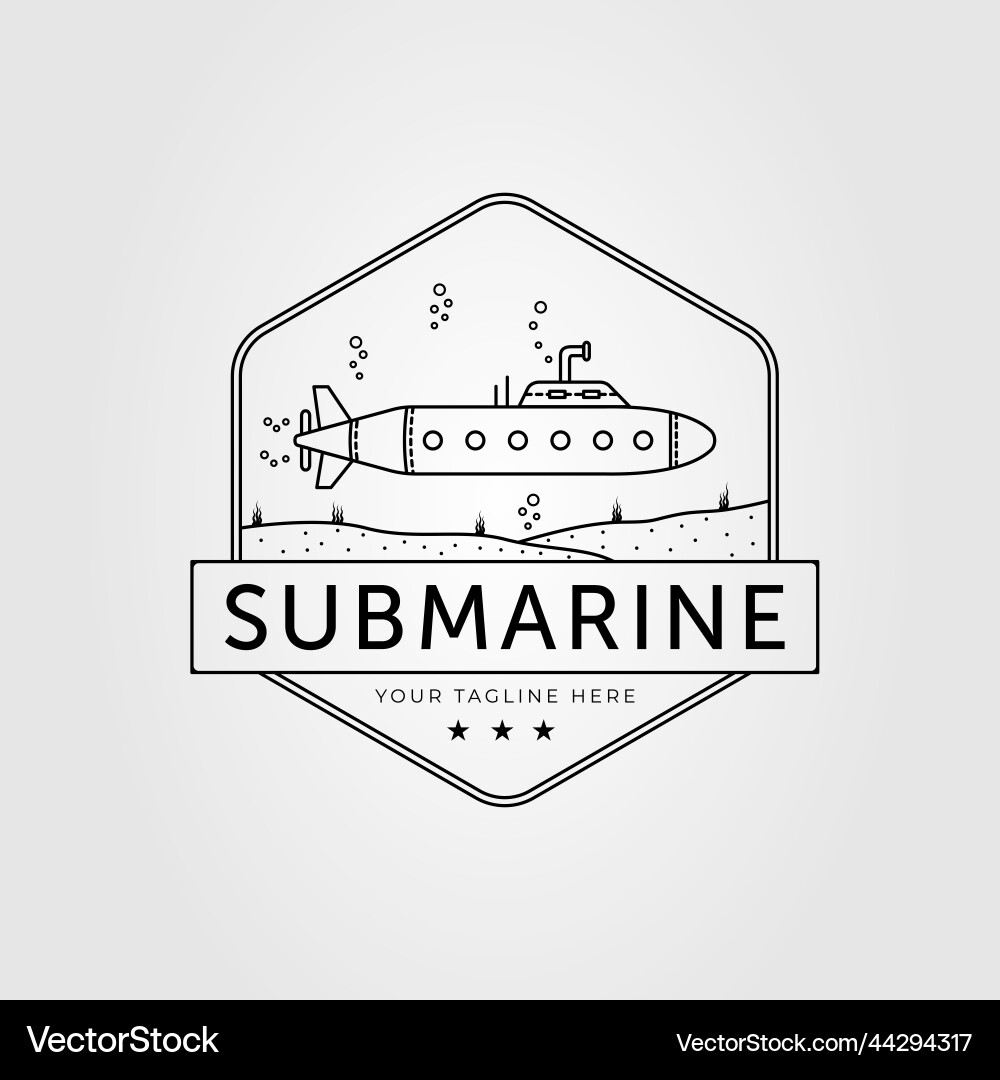 Underwater submarine or sub boat logo design Vector Image