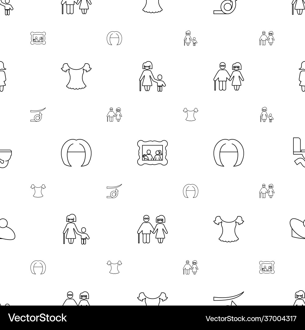 Woman icons pattern seamless white background Vector Image