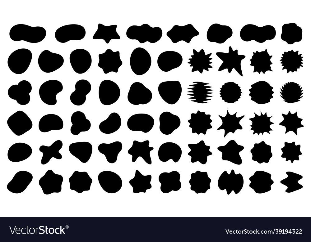 Bloobs black shape set random abstract stains Vector Image