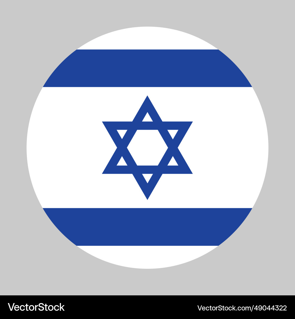 Circle badge israel flag isolated Royalty Free Vector Image