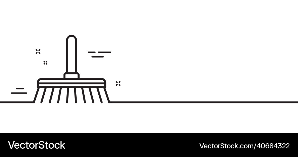 Cleaning mop line icon sweep a floor minimal Vector Image