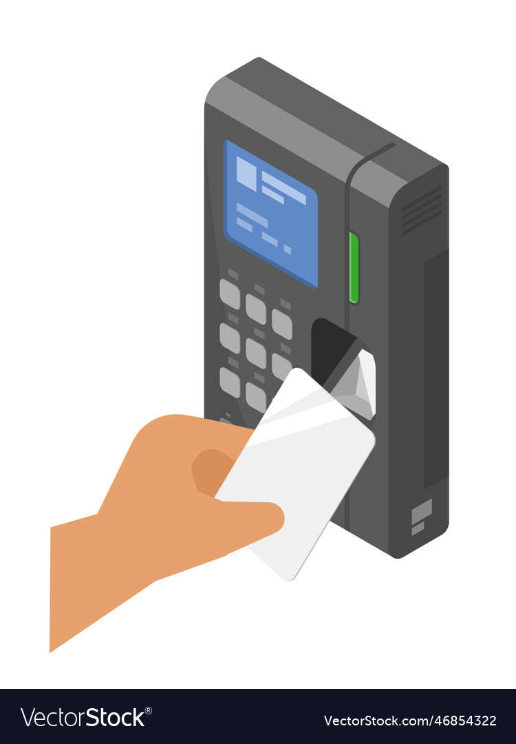 Clocking machine time recorder Royalty Free Vector Image