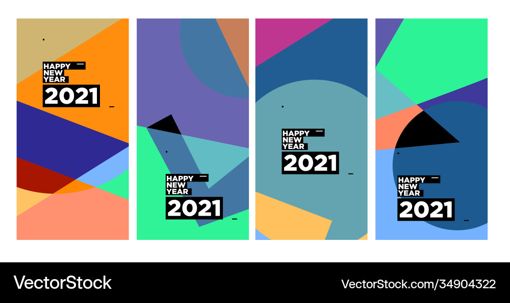 Colorful abstract background set for new year Vector Image