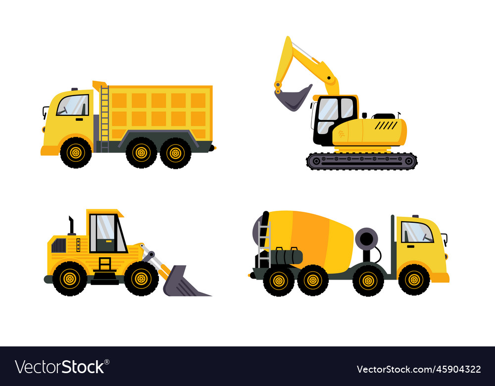Construction flat element set design collection Vector Image