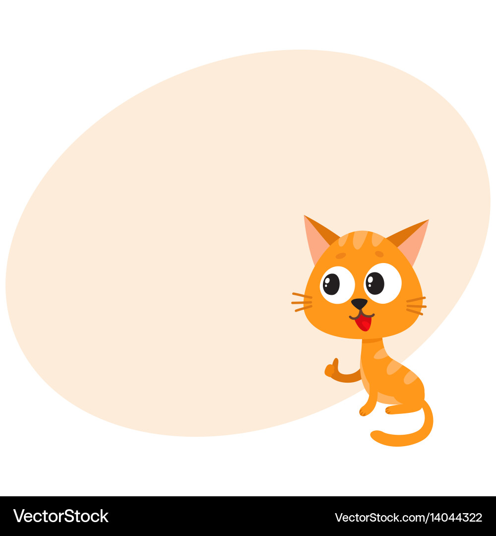 Cute and funny red cat character sitting Vector Image