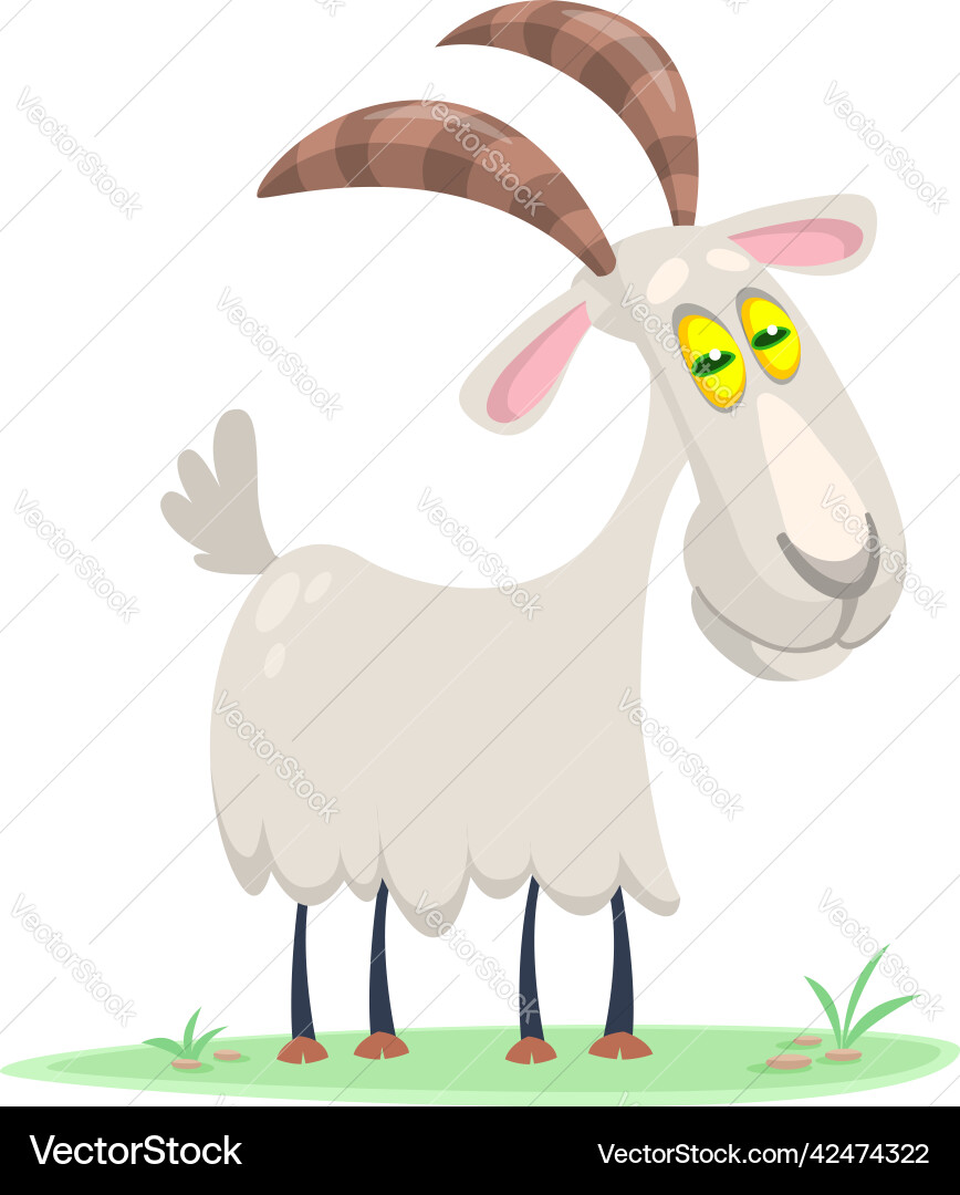 Cute goat character cartoon isolated Royalty Free Vector