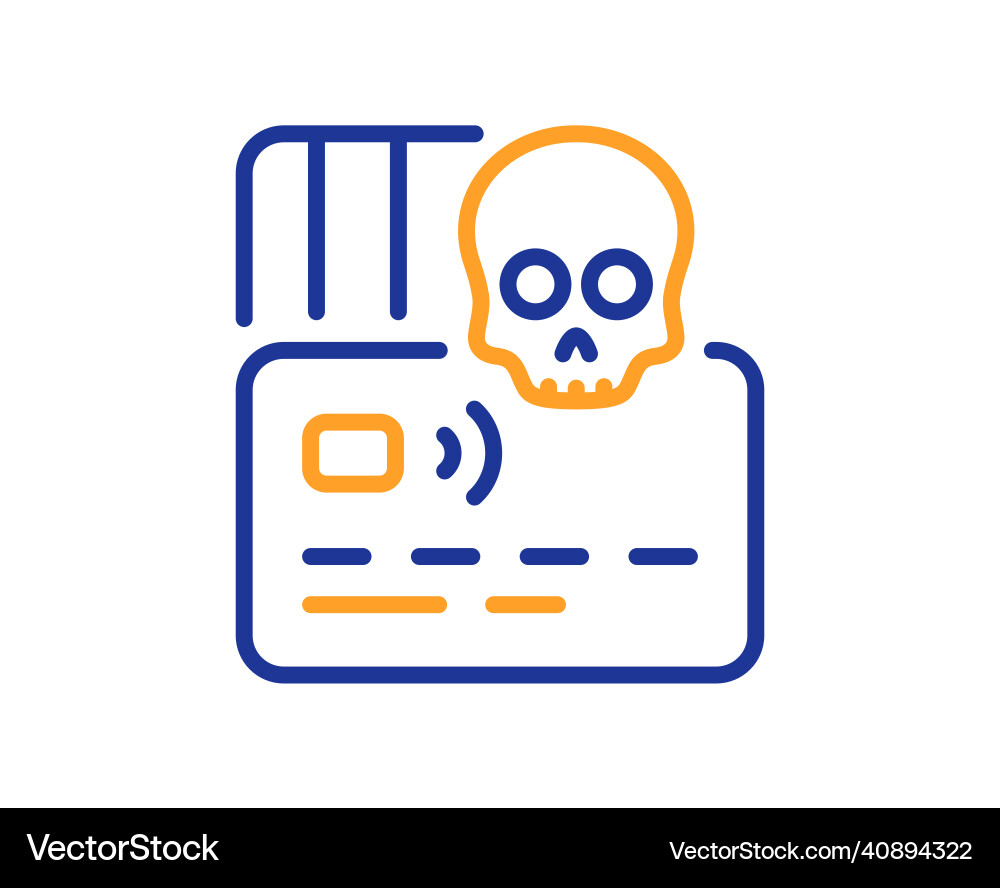 Cyber attack line icon ransomware threat sign Vector Image