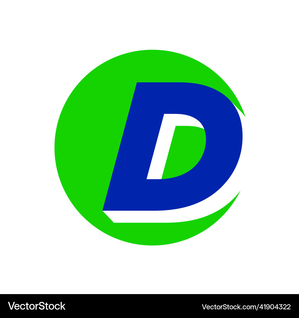 D brand name initial letter monogram brand icon Vector Image