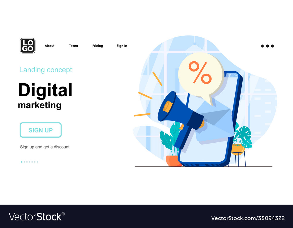 Digital marketing web concept advertising Vector Image