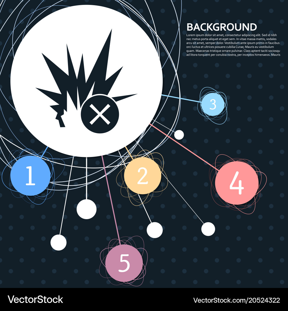Explosion icon with the background to point Vector Image