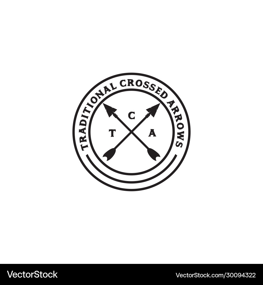 Crossed Arrow Logo Illustration Cross Arrow Sign In The Circle Shape