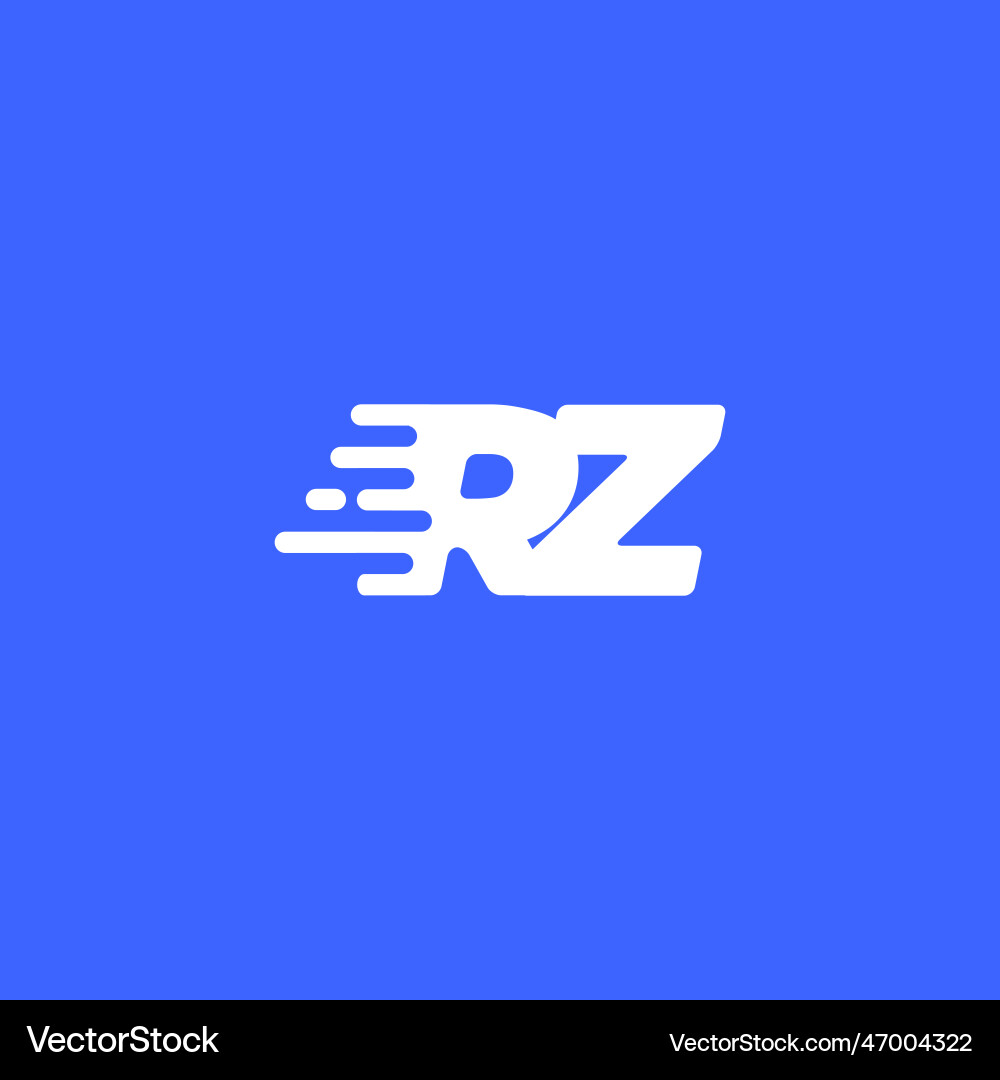 Letter rz fast speed technology modern logo design