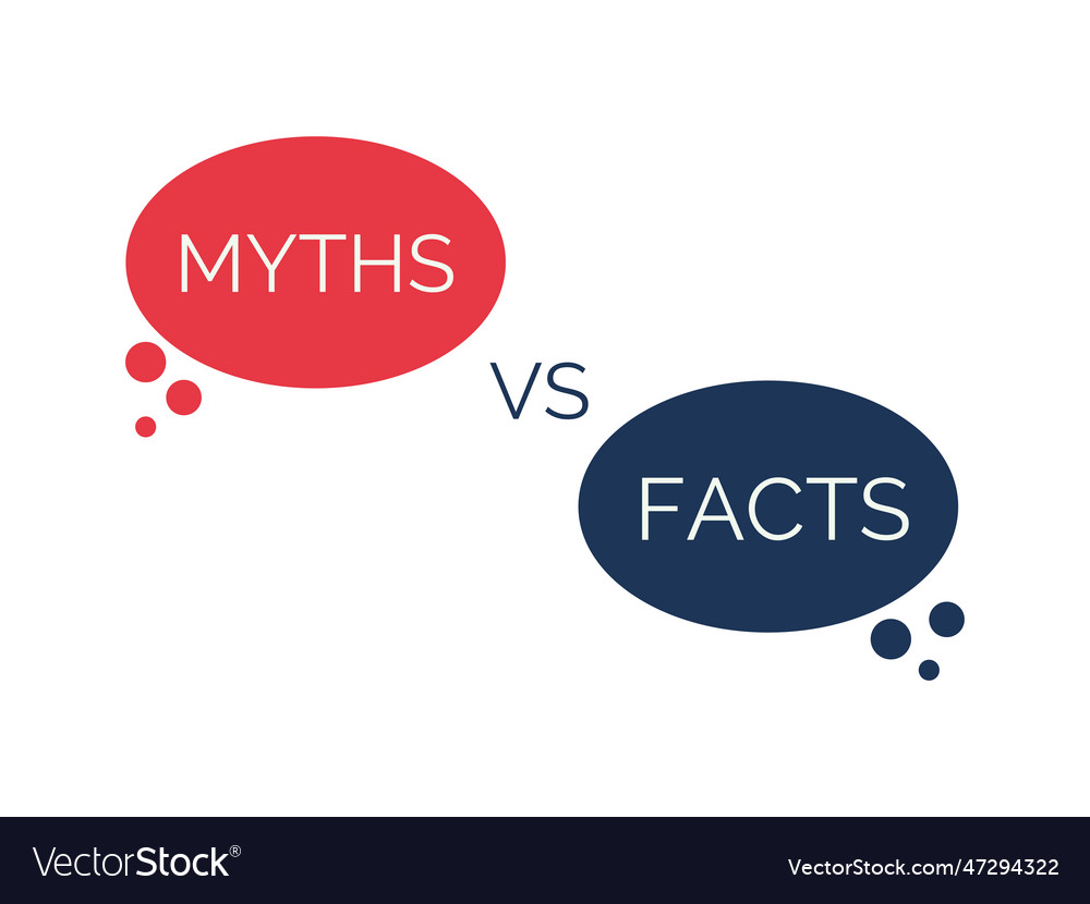 Myths vs facts red and blue infographic icon Vector Image Myths vs facts red and blue infographic icon Vector Image