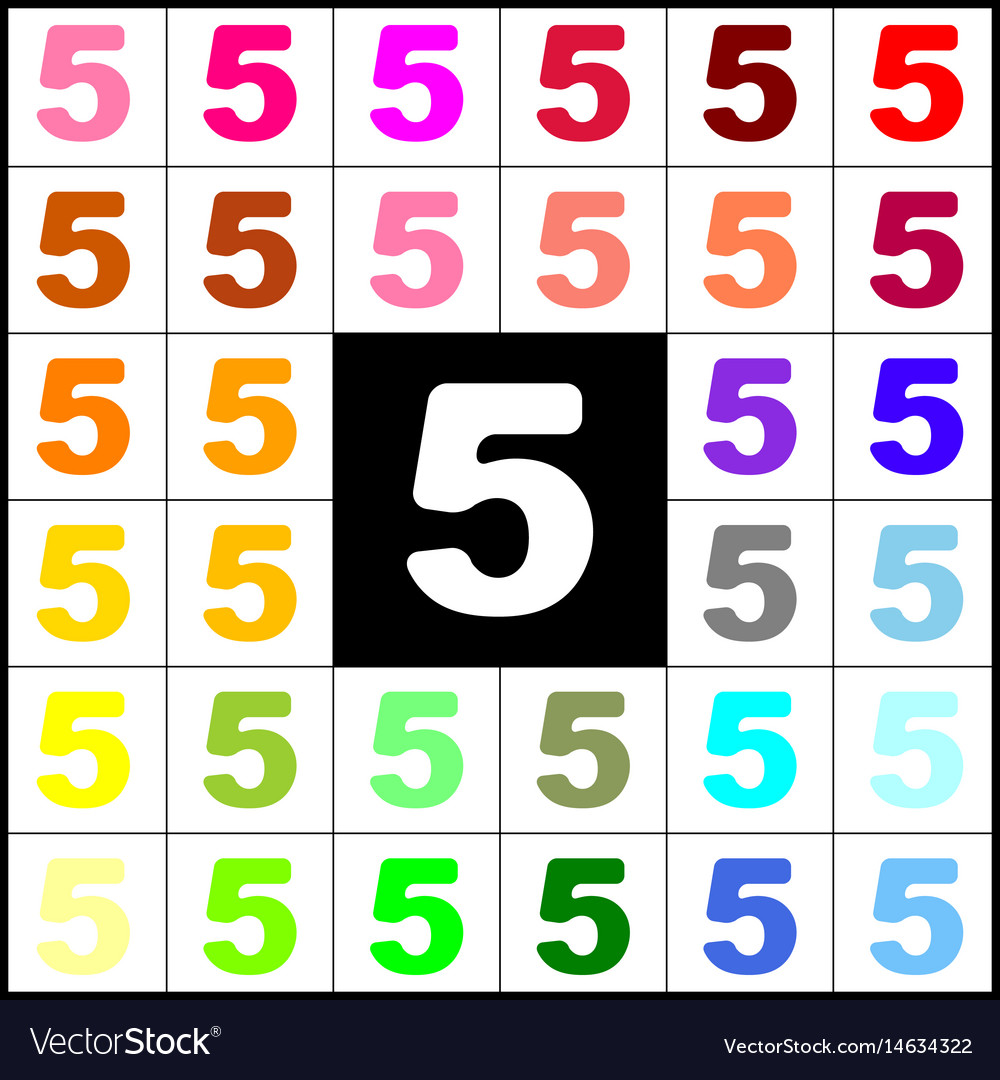 Number 5 sign design template element Royalty Free Vector