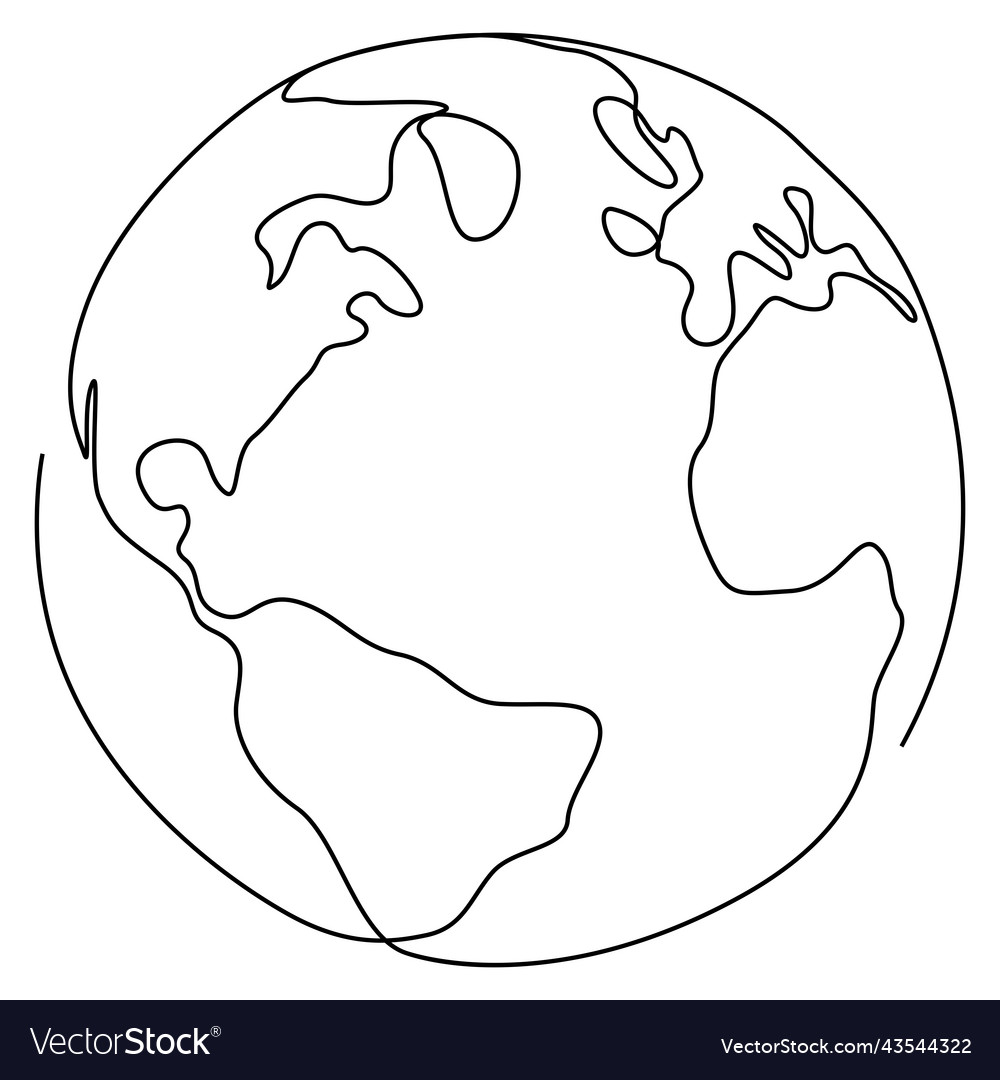 One line style world simple modern minimaistic Vector Image