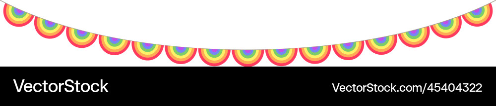 Rainbow scalloped garland bunting divider simple Vector Image