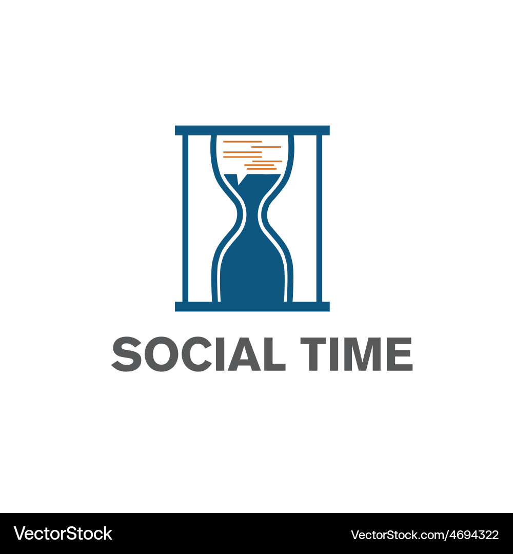 Sandglass social time concept Royalty Free Vector Image