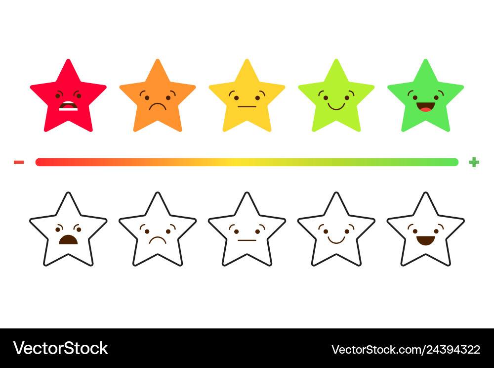 Satisfaction rating set feedback icons in form Vector Image
