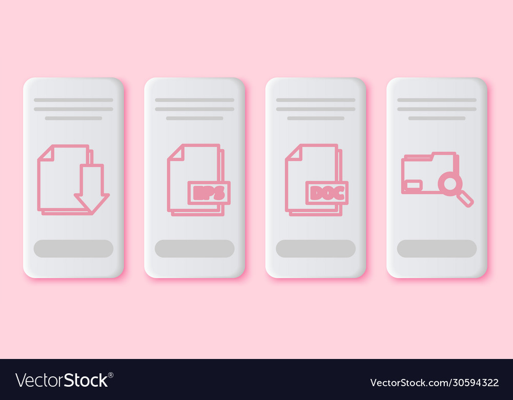 Set line document with download eps file document Vector Image Set line document with download eps file document Vector Image