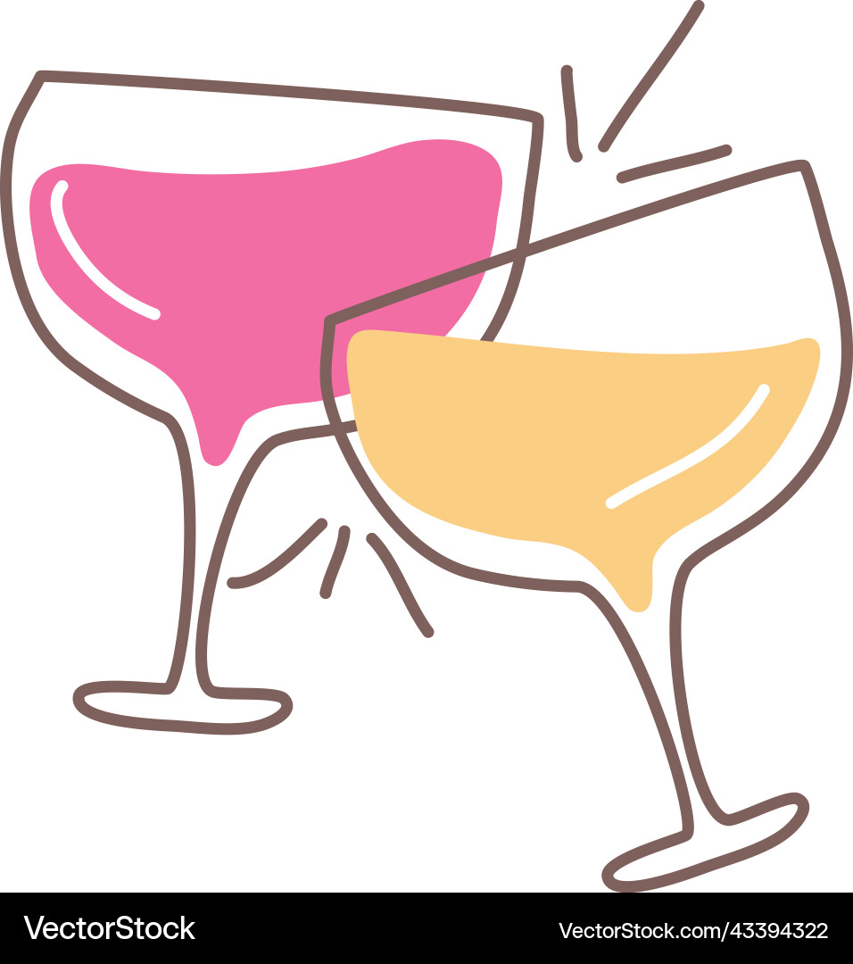 Toast champagne glass Royalty Free Vector Image