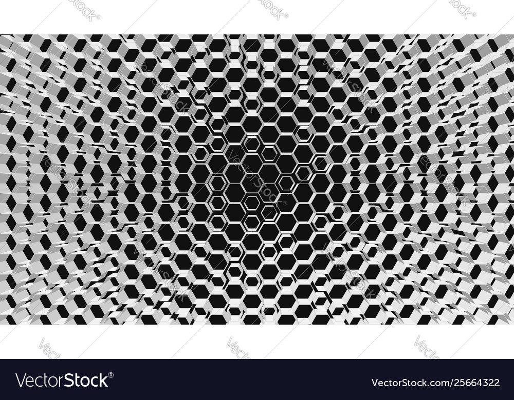 White 3d hexagon grid tech background Royalty Free Vector