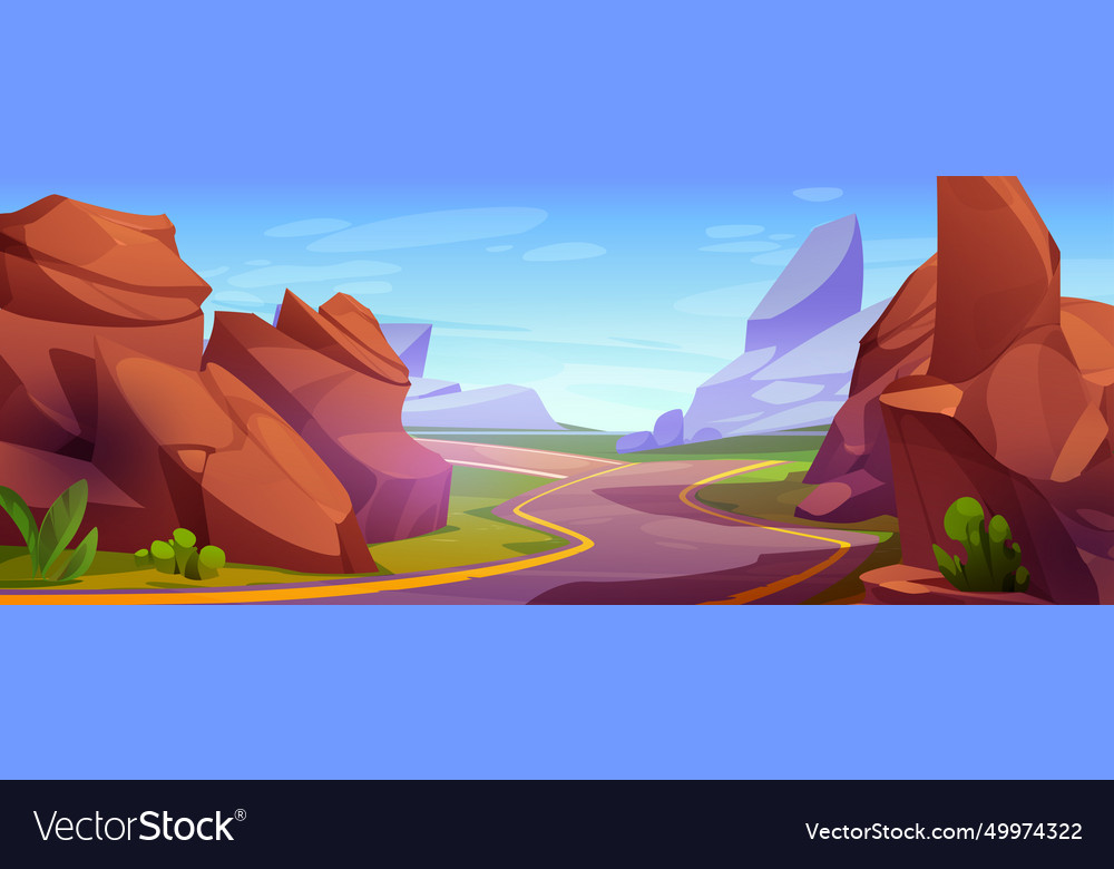 Winding mountain road perspective Royalty Free Vector Image Winding mountain road perspective Royalty Free Vector Image
