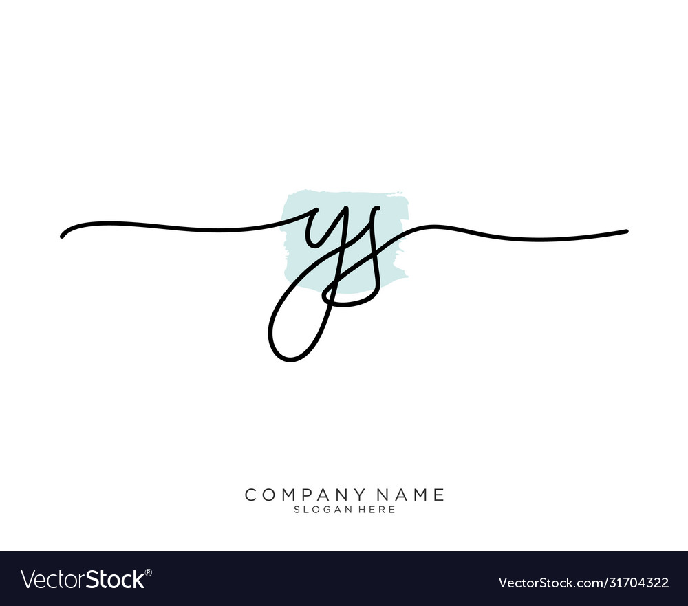 Ys initial handwriting logo design Royalty Free Vector Image