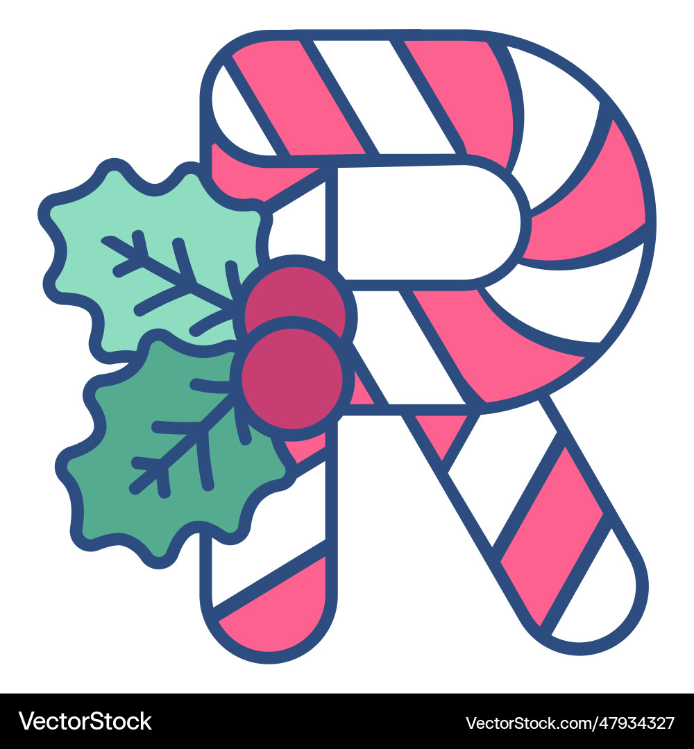 Candycane christmas letter r Royalty Free Vector Image