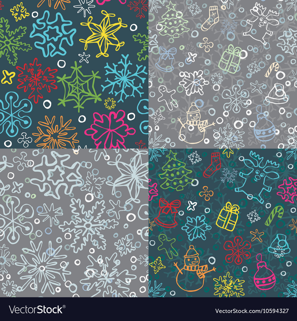 Christmas pattern set Royalty Free Vector Image