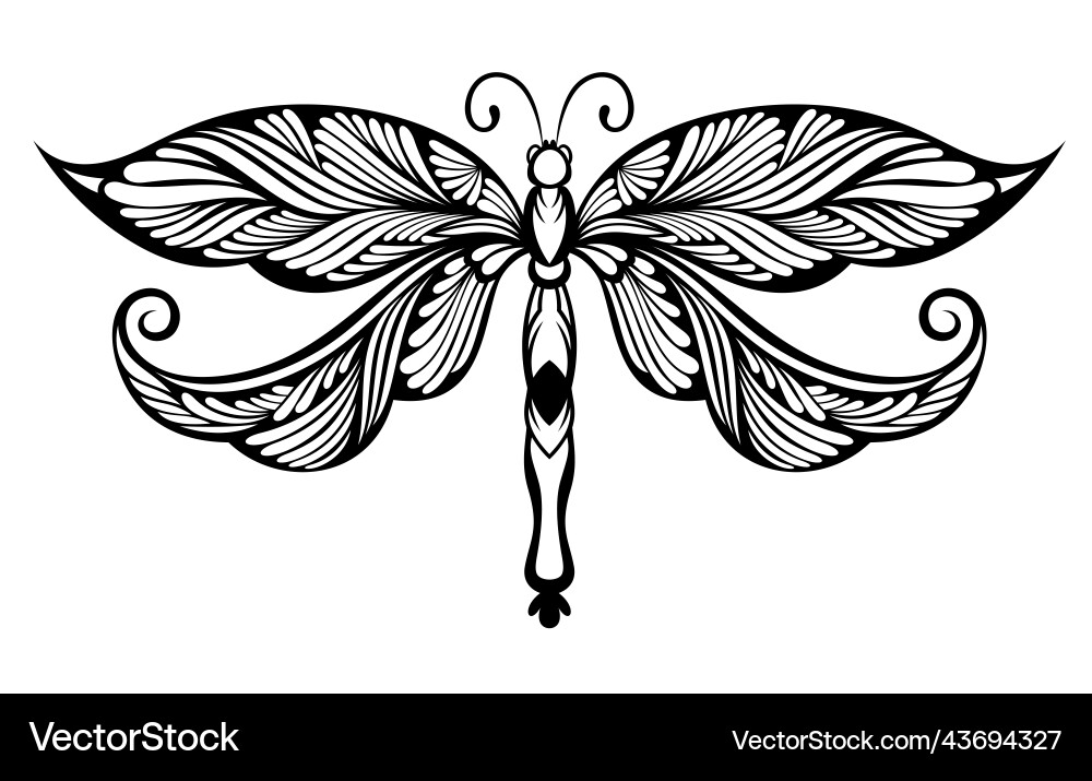 Dragonfly insect hand drawn sketch vinta Vector Image