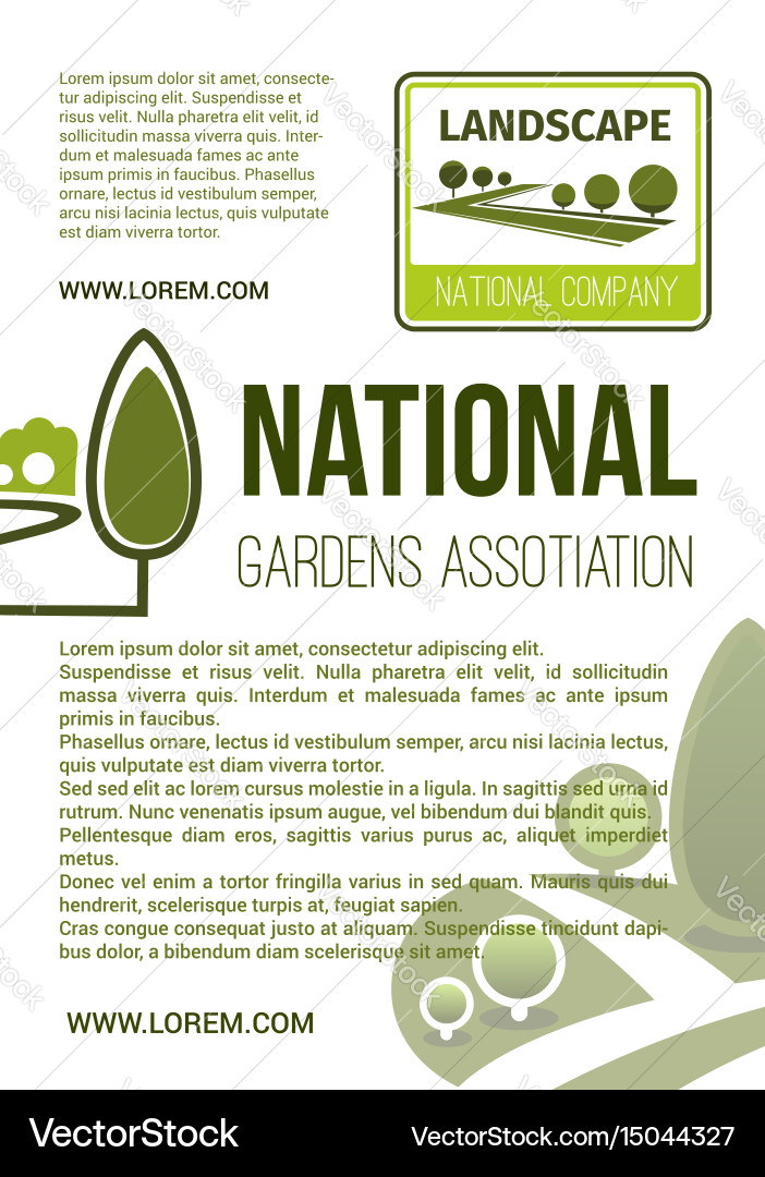 Garden landscape company poster Royalty Free Vector Image