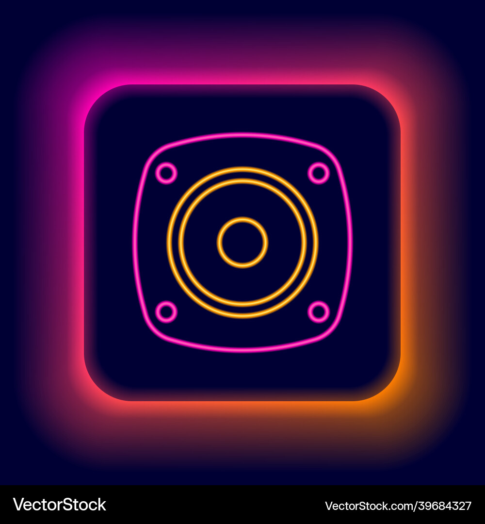 Glowing neon line stereo speaker icon isolated Vector Image