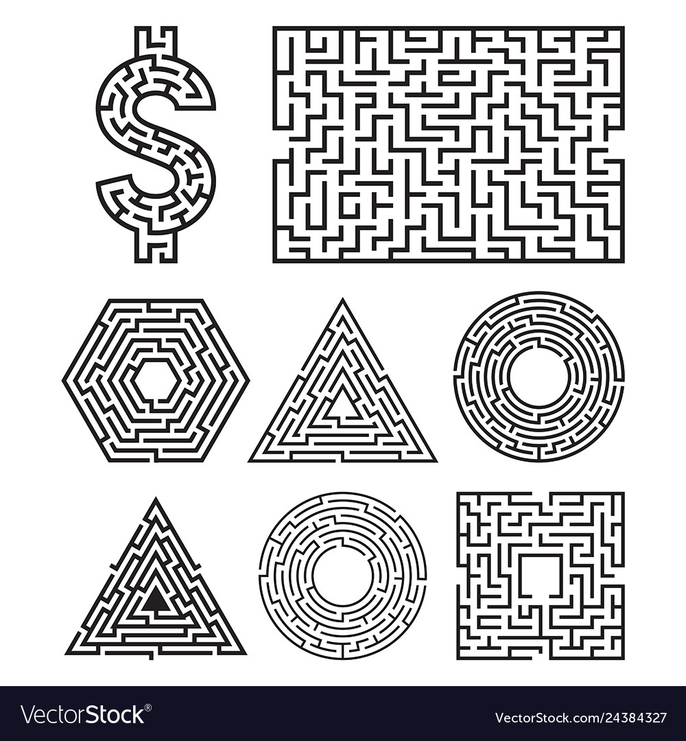 Labyrinth maze symbol shape Royalty Free Vector Image