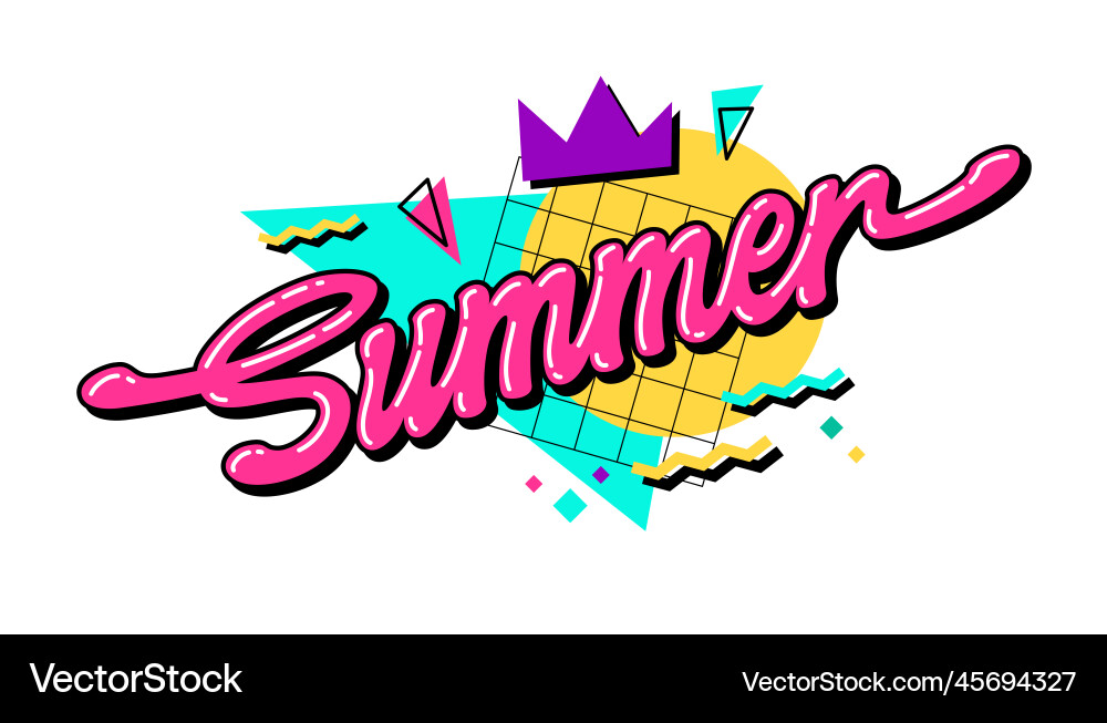 Playful 90s style calligraphy lettering Royalty Free Vector