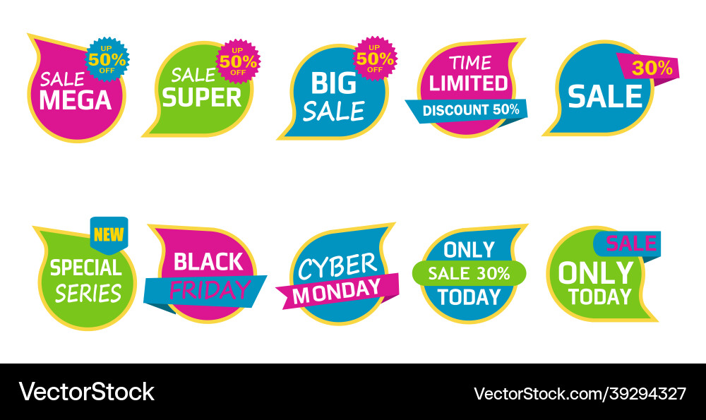 Set of web templates discount advertising Vector Image