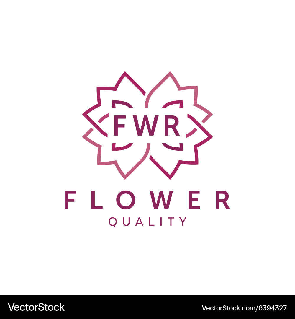 Simple and graceful floral monogram design Vector Image