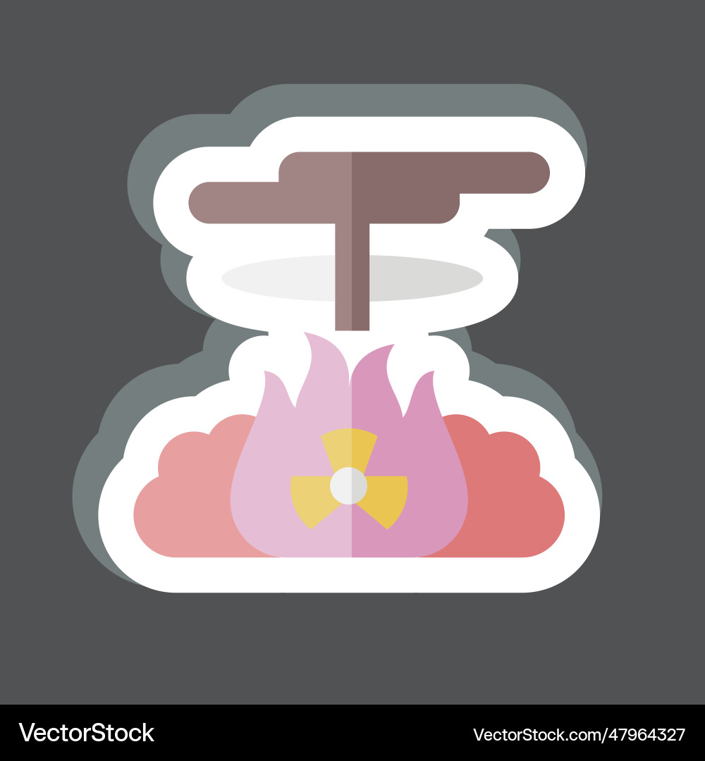 Sticker nuclear blast related to nuclear symbol Vector Image