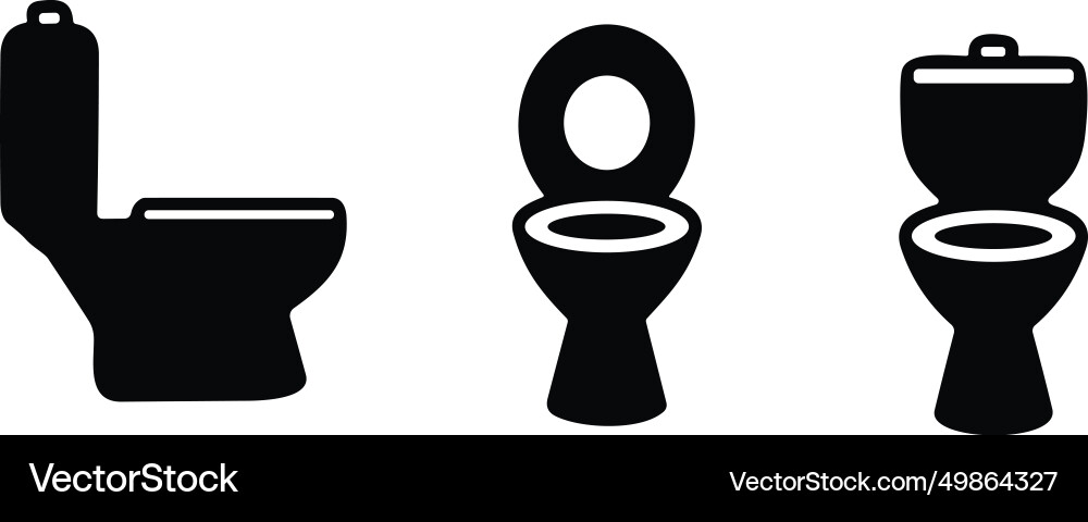 Toilet flat icon bowl sanitaryware bathroom set Vector Image