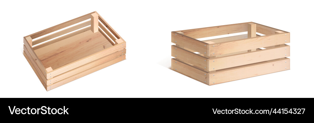 Wooden box or empty crate 3d isolated icon Vector Image