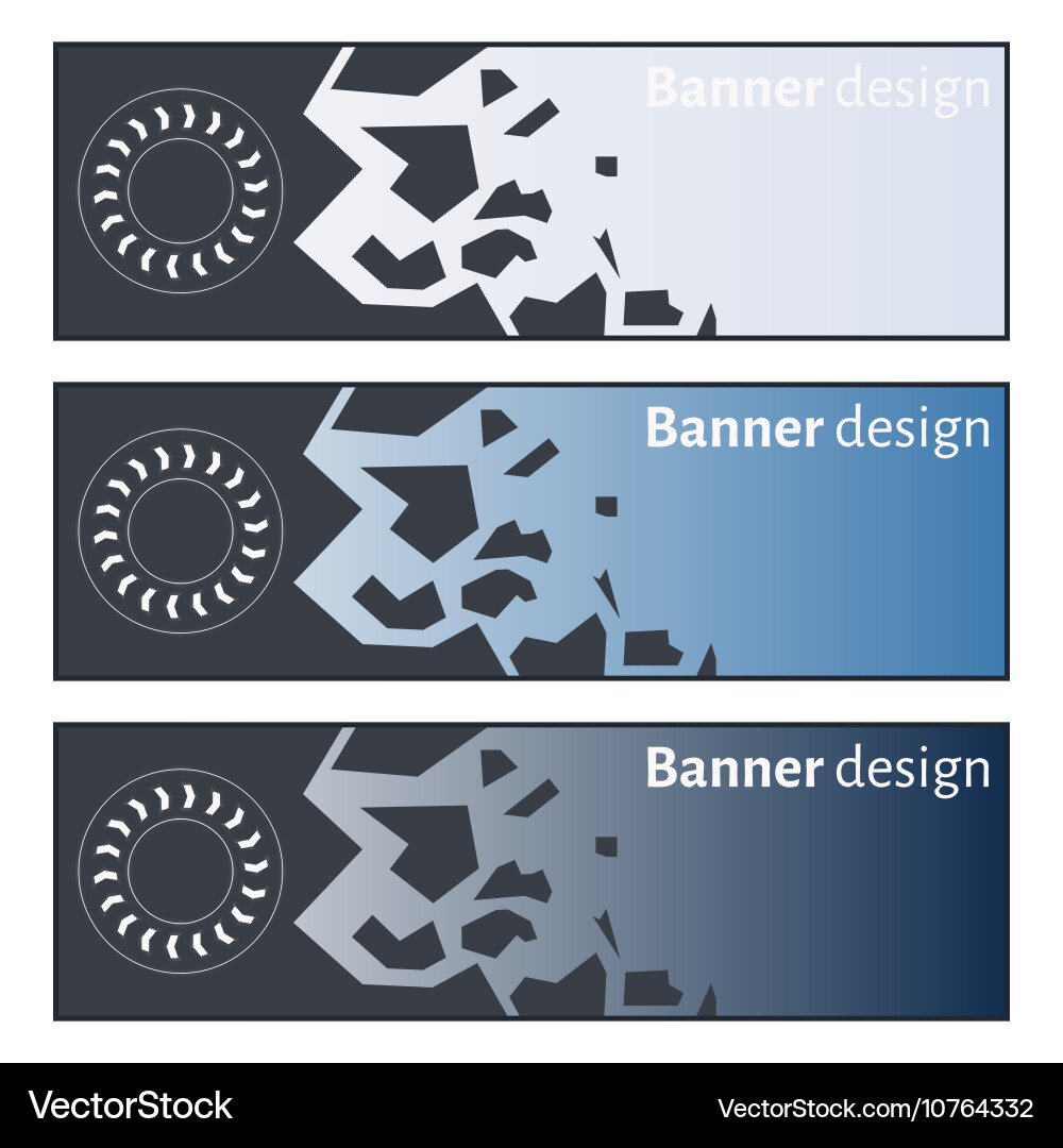 Banner design collection of three beautiful Vector Image