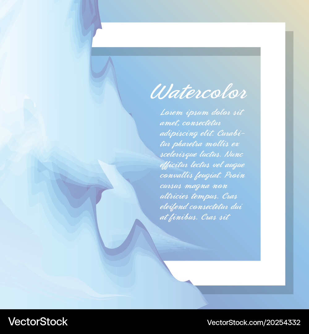 Blue watercolor card decoration design Royalty Free Vector