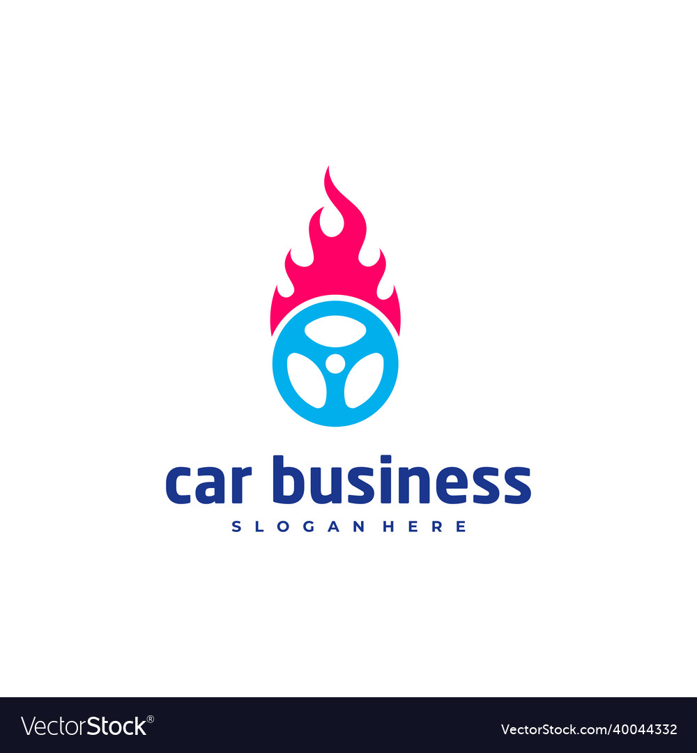 Car fire logo template creative car logo design Vector Image Car fire logo template creative car logo design Vector Image